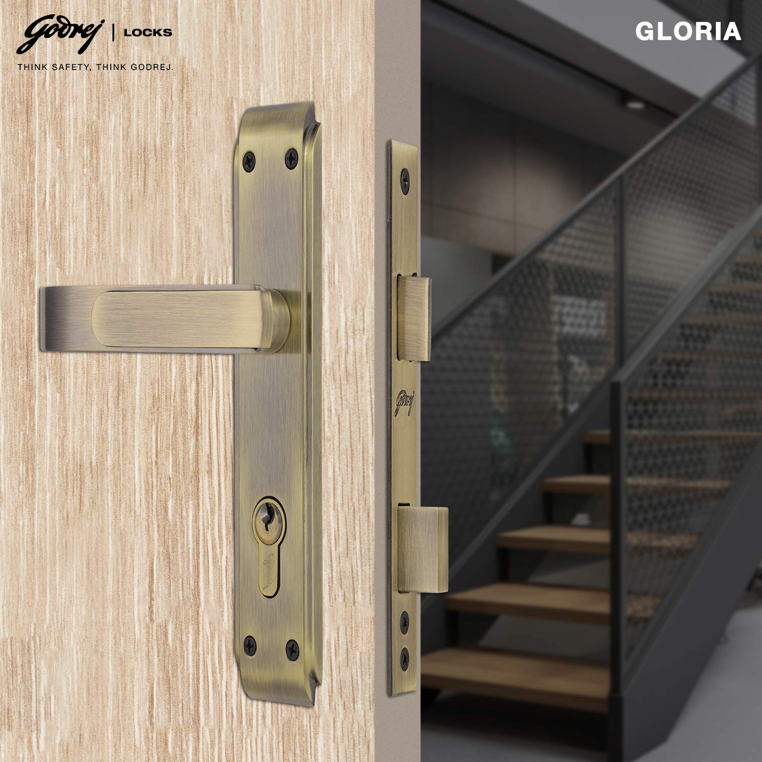 Godrej Gloria Popular Door Handle Set With Victor cylinder