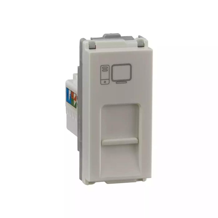 L&T entice Data Sockets RJ 45 Cat 6A Socket with Shutter 1M