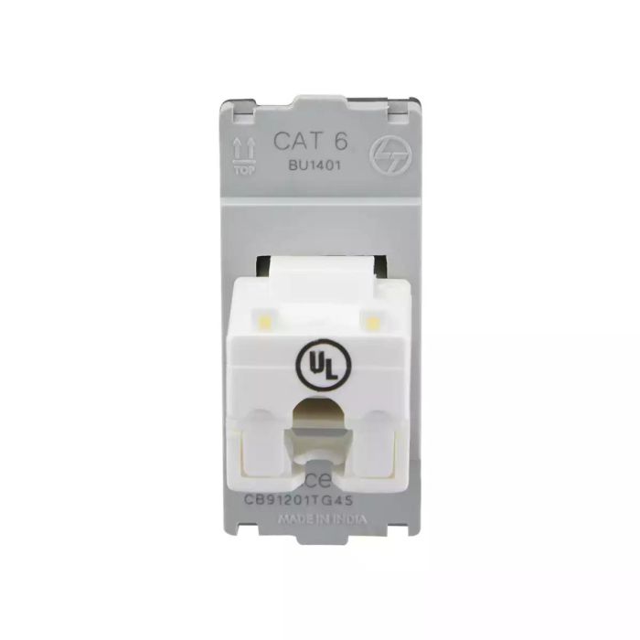 L&T entice Data Sockets RJ 45 Cat 6A Socket with Shutter 1M