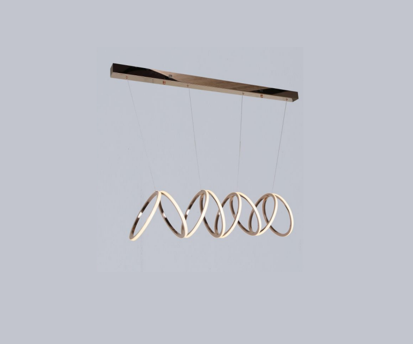 GEO Metal Copper Rose Gold Body Modern LED Chandelier Pendant Light GEW ...